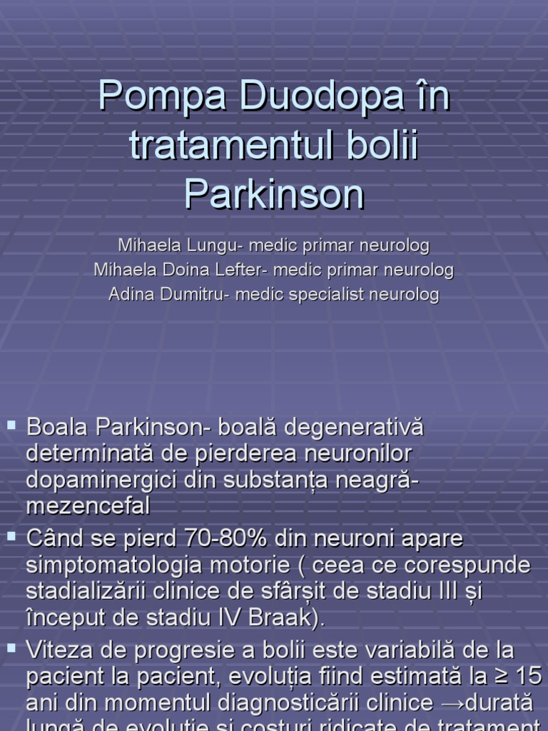 Pompa Duodopa in Boala Parkinson 2020 | PDF