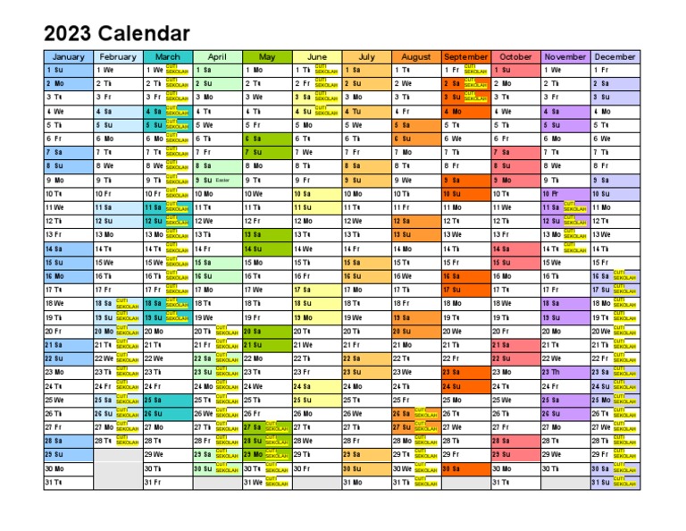 2023 Calendar Landscape in Color | PDF