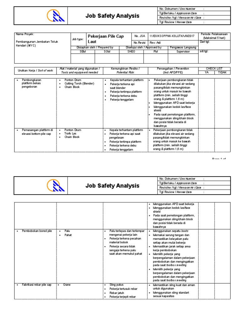 11 Jsa Pekerjaan Pile Cap Laut 11 Jsa Pekerjaan Pile Cap Laut | PDF