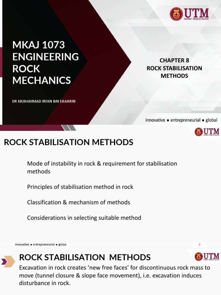 Chapter 8 Rock Stabilisation Methods. | PDF | Sedimentary Rock | Rock (Geology)