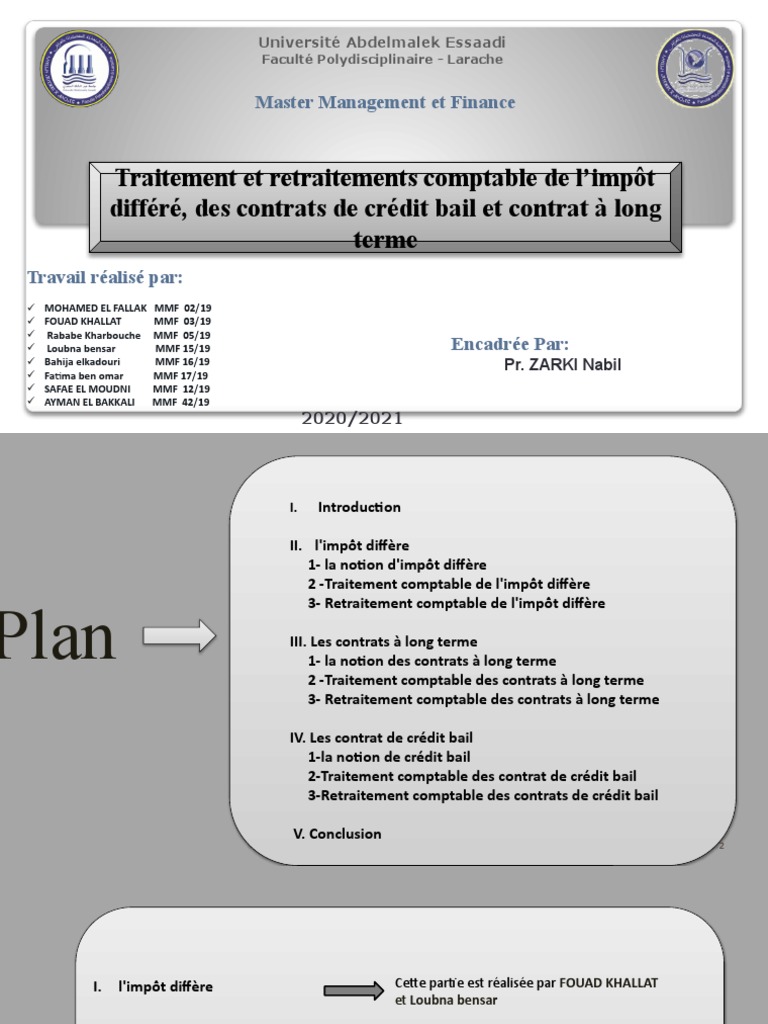 Impôt Différé, Crédit Bail Et Contrat À Long Terme VF | PDF ...