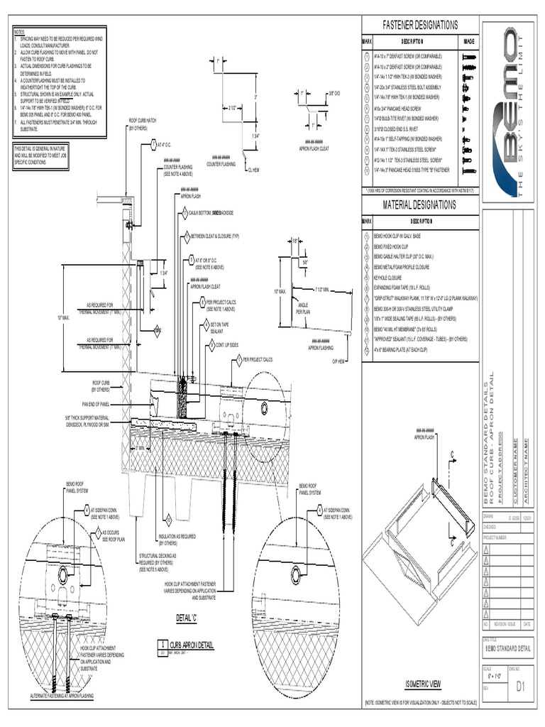 Apron Flashing Detail for Roof Curb | PDF | Screw | Civil Engineering