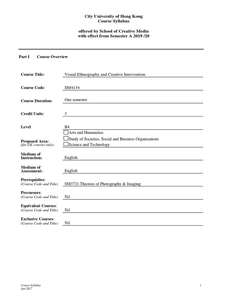 Visual Ethnography Course Syllabus | PDF | Ethnography | Anthropology