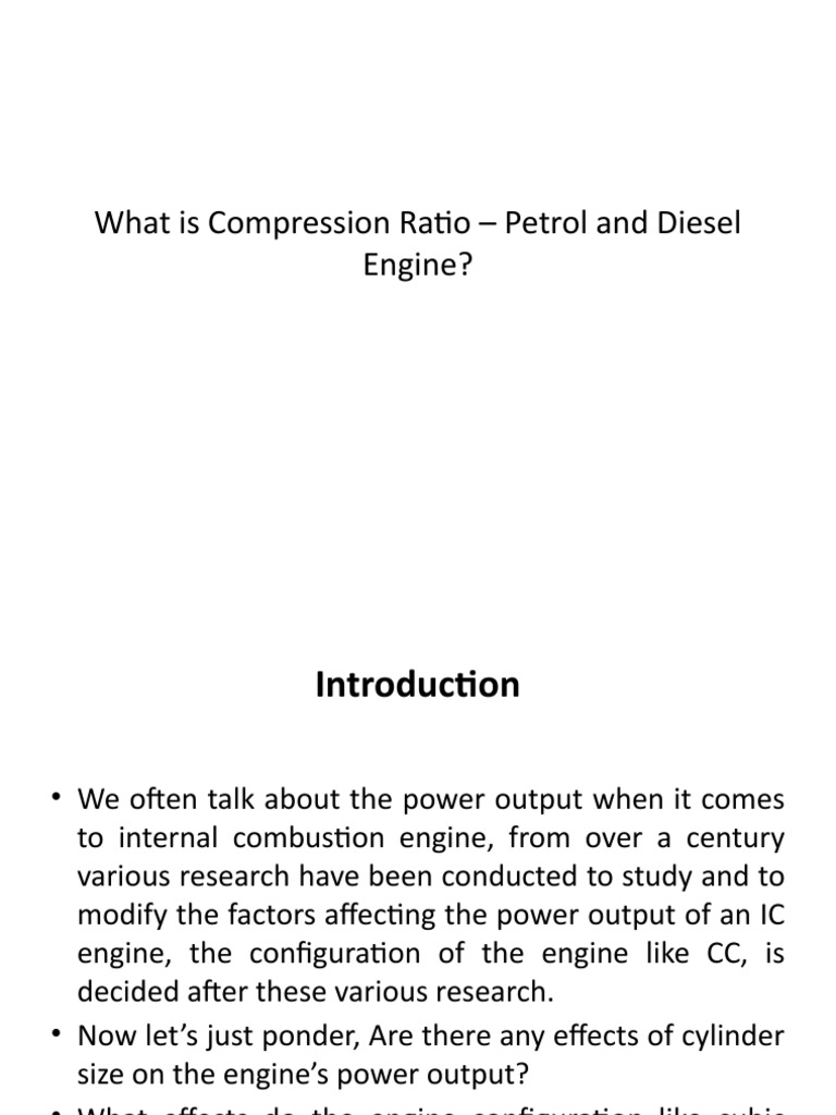 Pression Ratio | PDF | Internal Combustion Engine | Diesel Engine