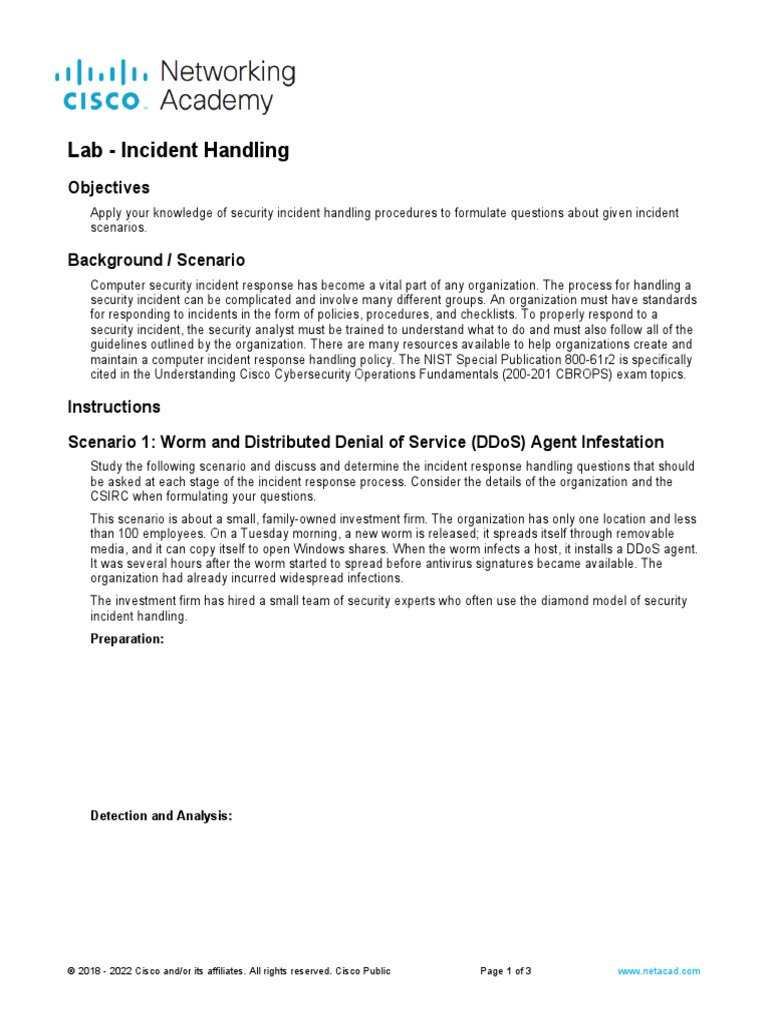 Incident Handling Lab Scenarios | PDF | Computer Security | Security
