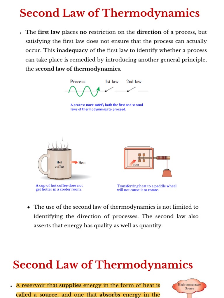 Second Law of Thermodynamics: A Process Must Satisfy Both The First and ...