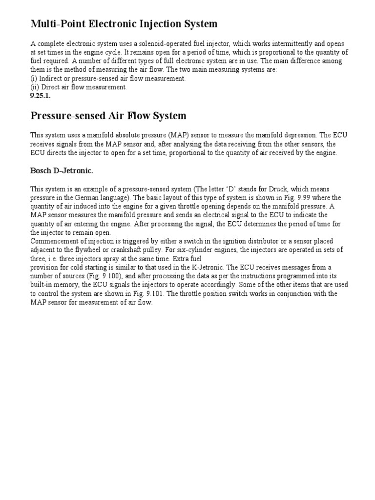 MPFI | PDF | Fuel Injection | Pump