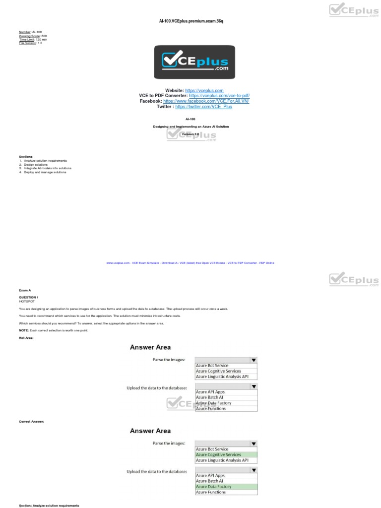 AI-100 ExamPrep | PDF | Microsoft Azure | Internet Of Things