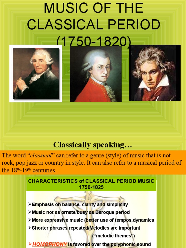 Classical Period Music 1750-1820: Haydn, Mozart, Beethoven | PDF ...