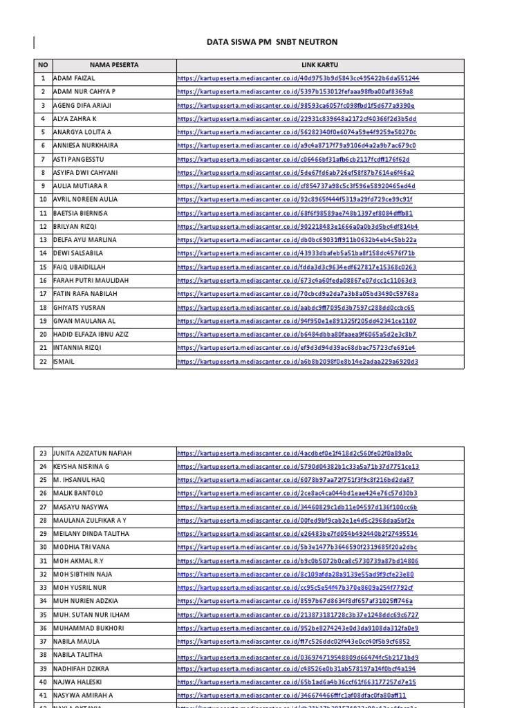 E Kartu PM SNBT | PDF