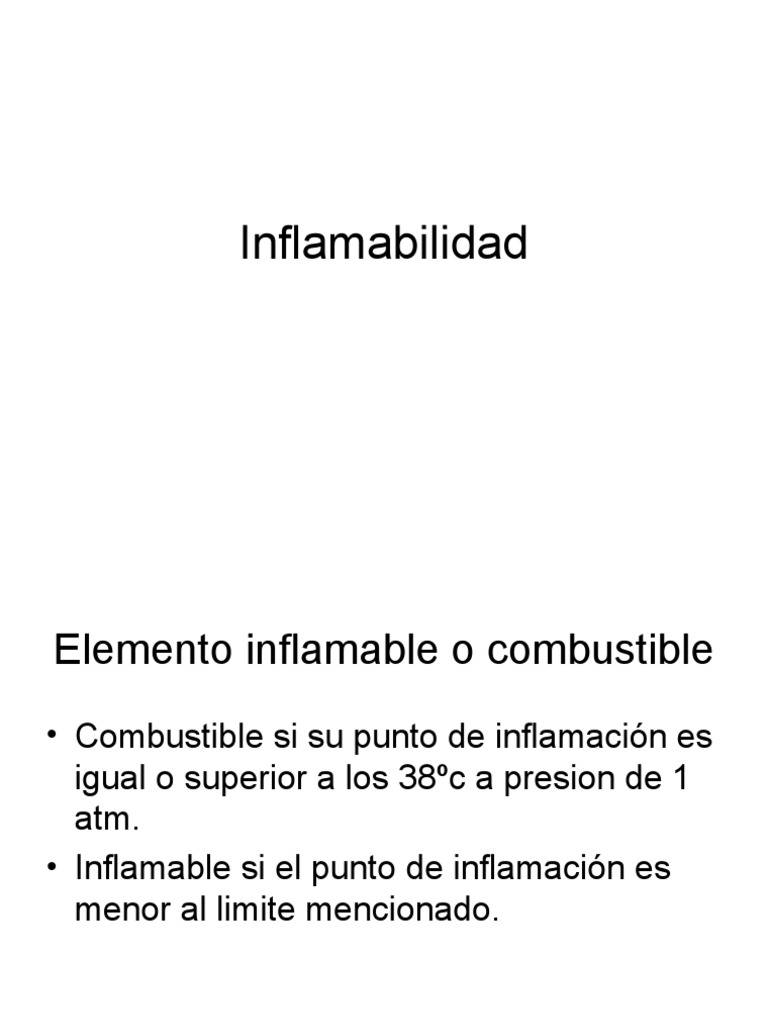 Inflamabilidad | PDF | Combustión | Ingeniería Química