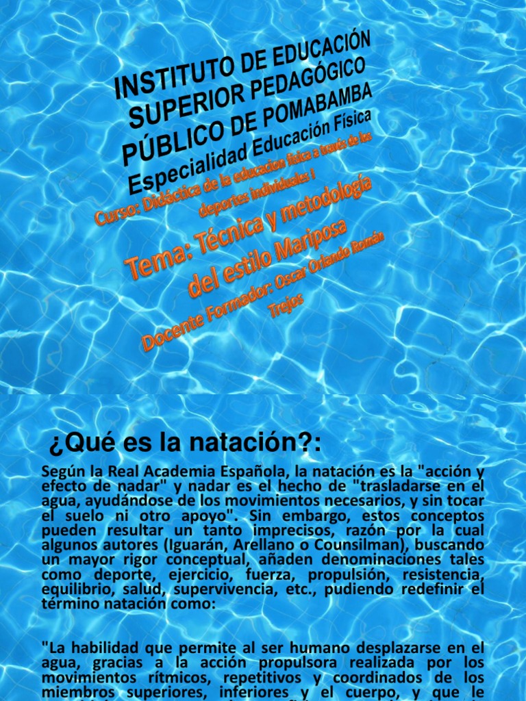 Estilo Mariposa | PDF | Nadando