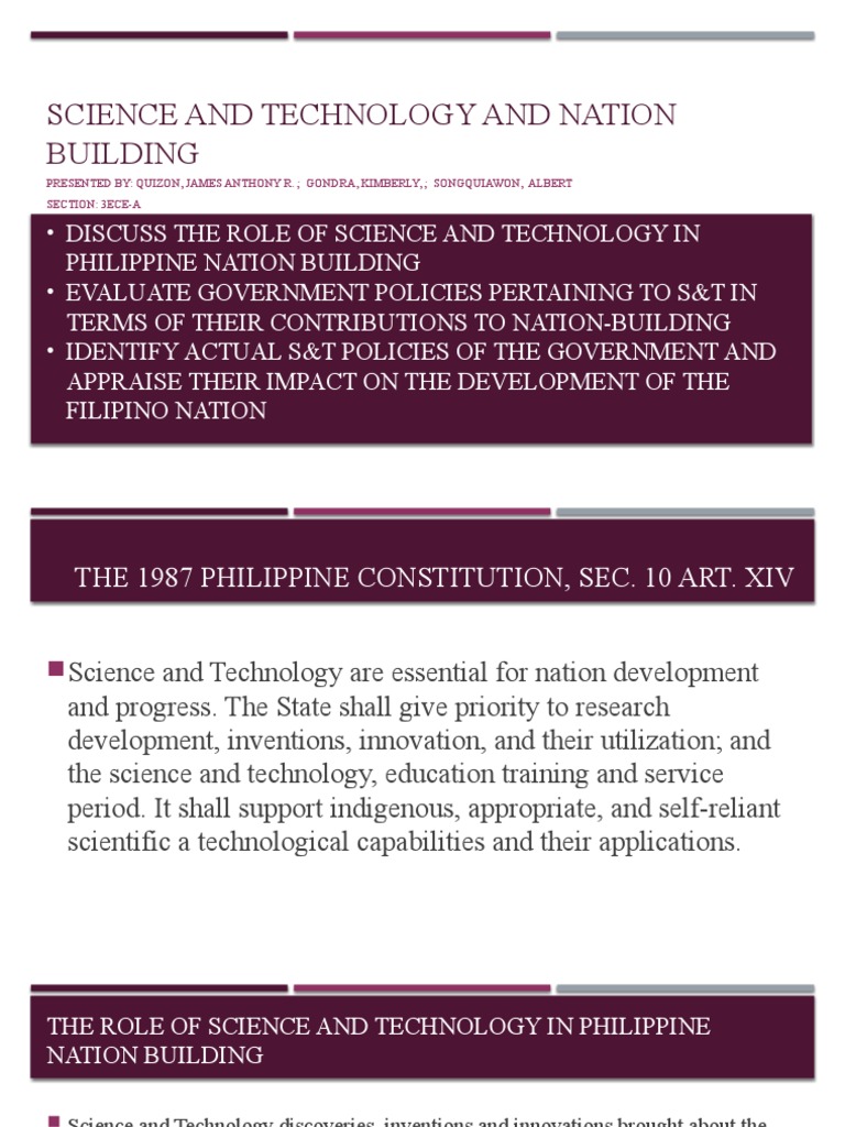 Role of S&T in Nation Building | PDF | Science | Science, Technology ...