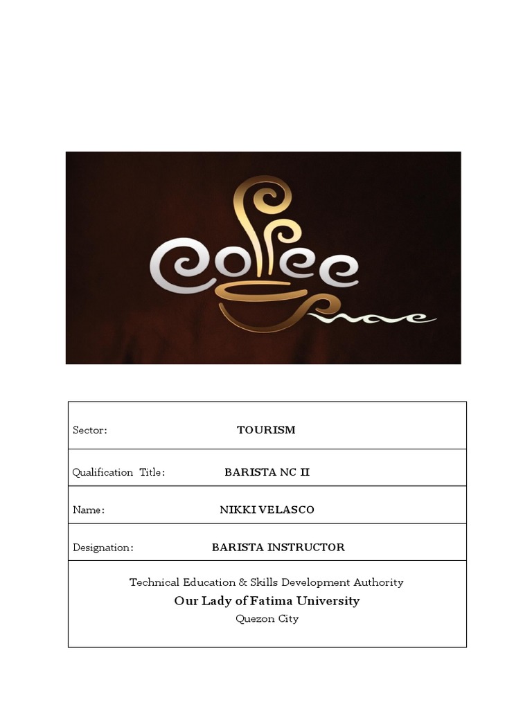 Preparing Baristas: A Training Plan for Barista NC II | PDF | Point Of ...