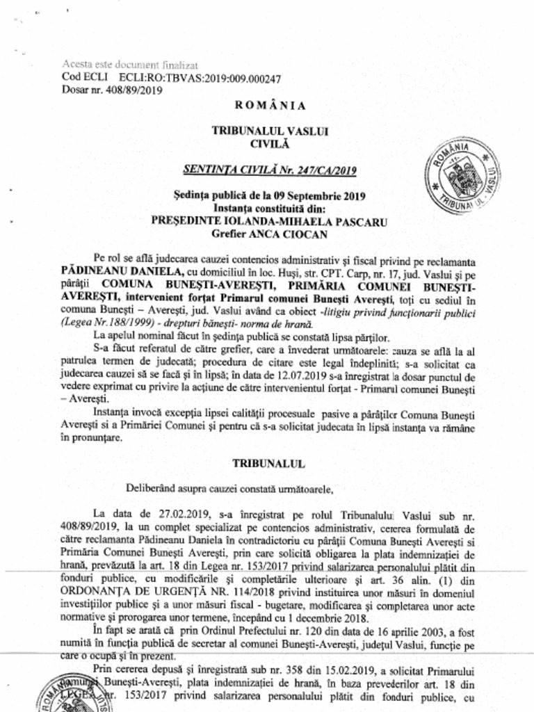 Sentinta Padineanu Daniela | PDF