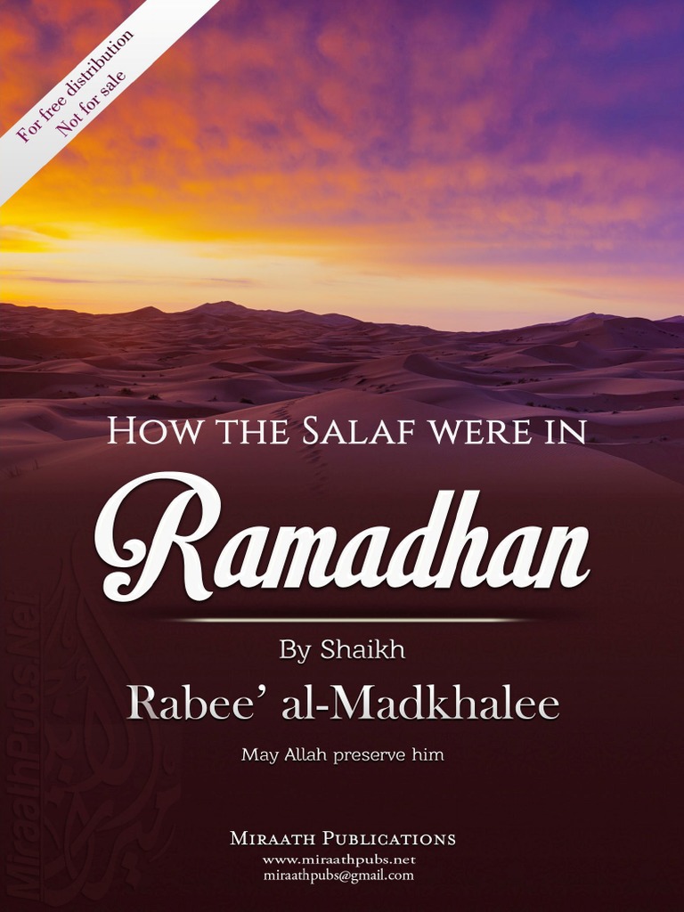 How The Salaf Were in Ramadhan - Sh. Rabee' Al-Madkhalee | PDF