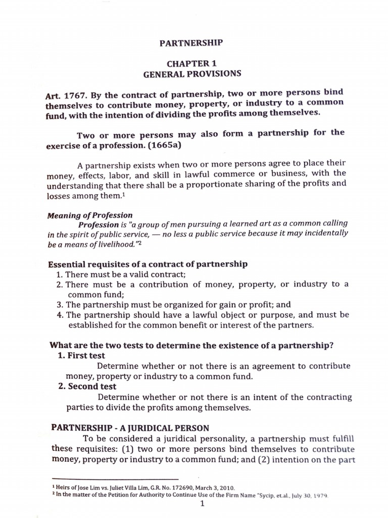1 Partnership | PDF | Partnership | Property