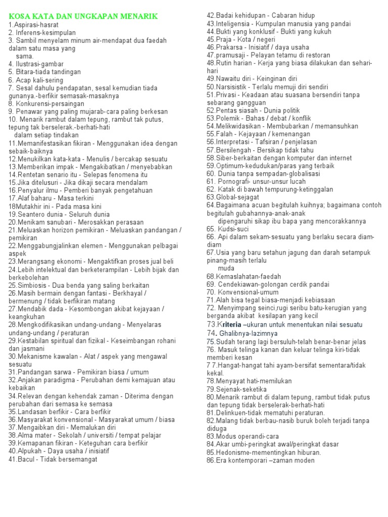 Kosa Kata Dan Ungkapan Menarik | PDF | Pengembangan Diri