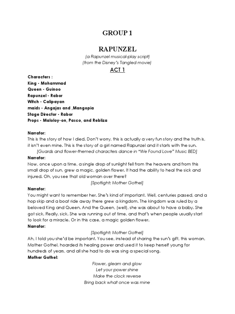 Script - Tangled 1.0 1 | PDF