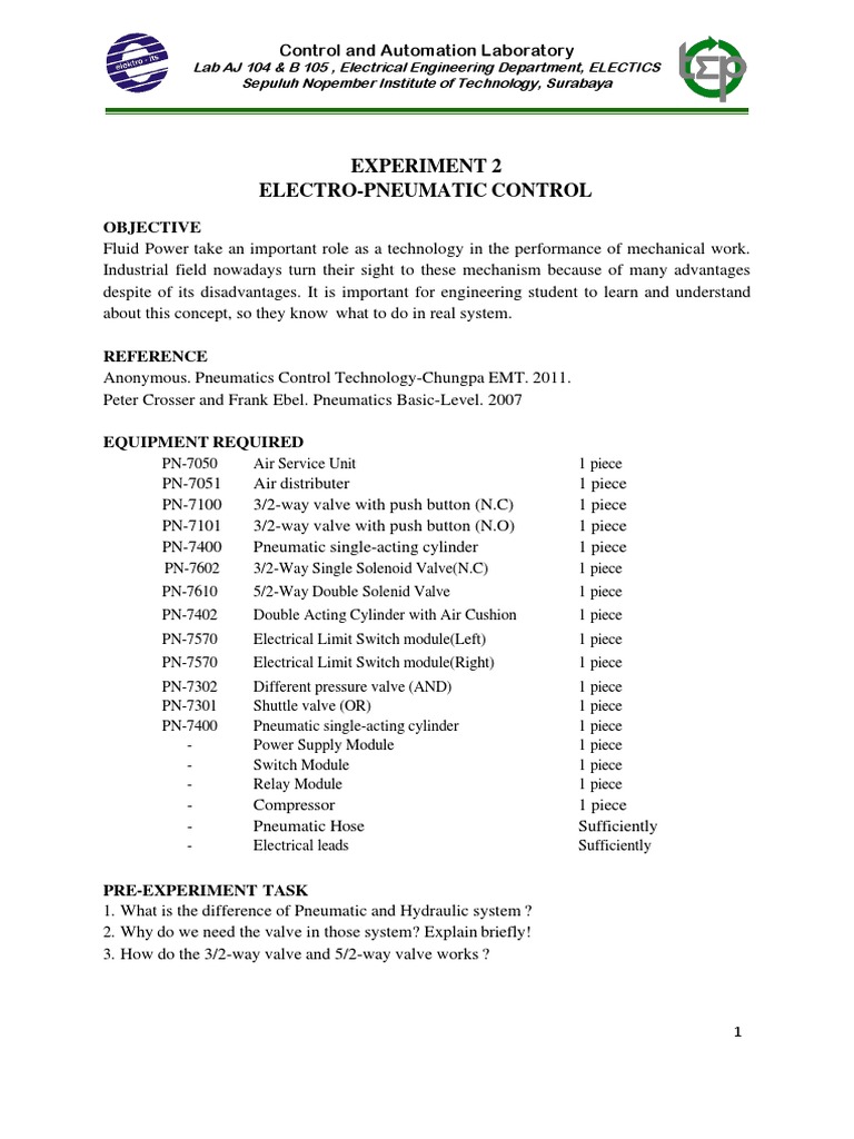 Modul 2 Electro-Pneumatic Control - Baru | PDF | Actuator | Pneumatics