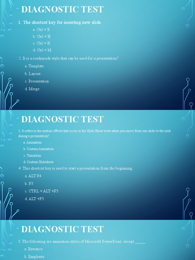 Diagnostic Test Presentation Basics | PDF | Teaching Methods ...