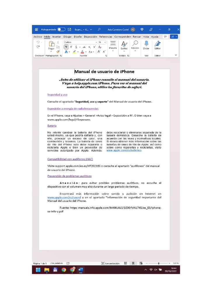 Captura Word Examen Ejercicio 2 | PDF