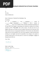 Letter of Undertaking For Industrial Tour by Parents & Students | PDF