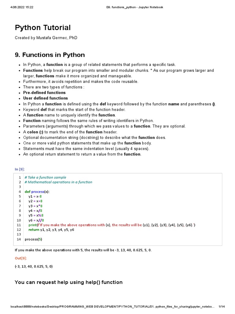 Functions In Python 11 Pdf Subroutine Parameter Computer Programming