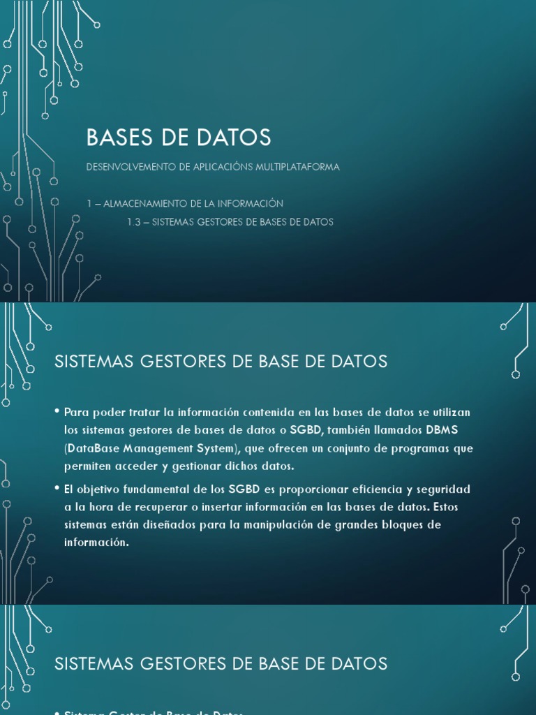 Introducción a SGBD Multiplataforma | PDF | Bases de datos | Mi sql