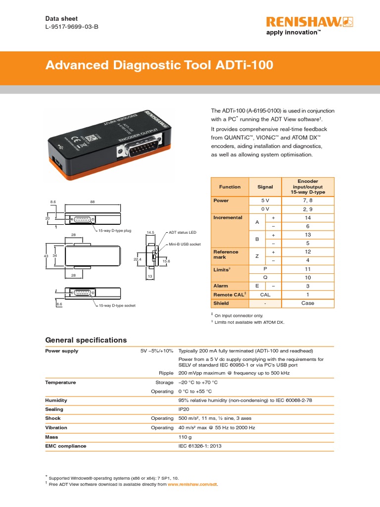 L 9517 9699 03 B - Data - Sheet - ADTi 100 - EN | PDF | Trademark | Usb