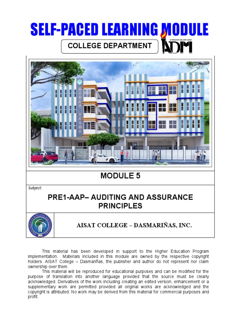 Mse Module-5 Pre1-Aap | PDF | Audit | Auditor's Report