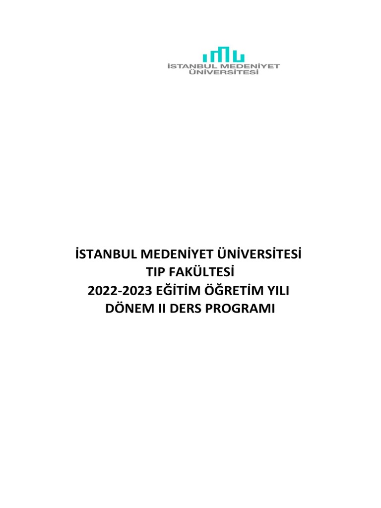 2022 2023 Imutf Donem II Ders Programi 19 - 09 - 2022 | PDF 2022 2023 Imutf Donem II Ders Programi 19 - 09 - 2022 | PDF