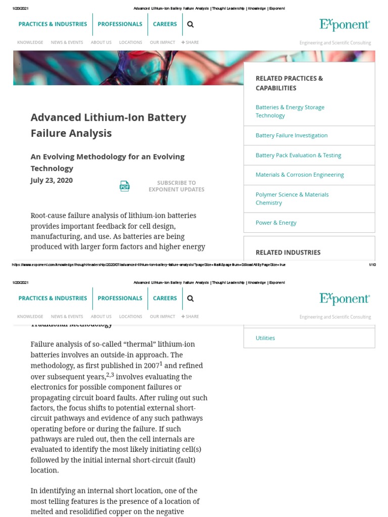 Advanced Lithium-Ion Battery Failure Analysis - Thought Leadership ...