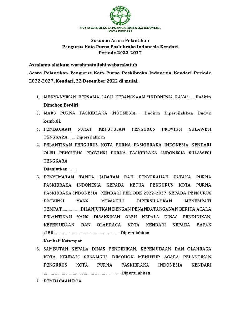 Susunan Acara - 2018 | PDF | Seni | Agama & Spiritualitas