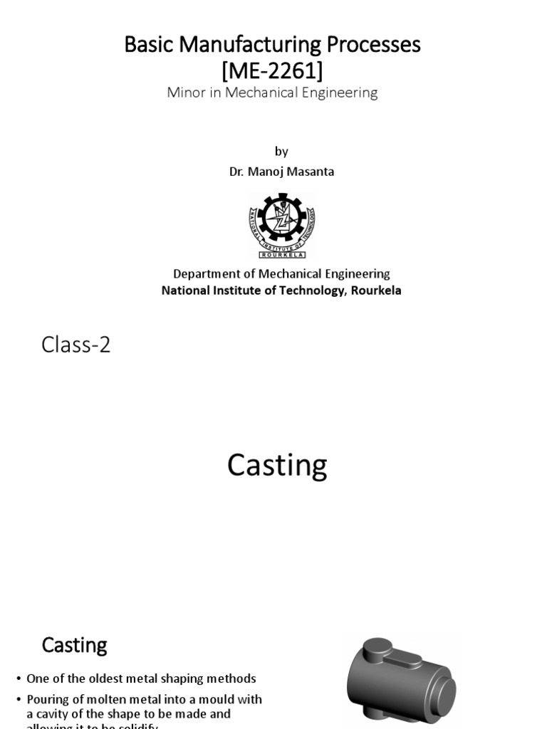 Bmp Class 02 Class 04 Casting Pdf Casting Metalworking Chemistry