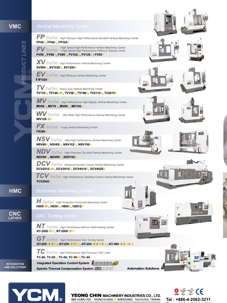 YCM GT Series | PDF | Bearing (Mechanical) | Drill