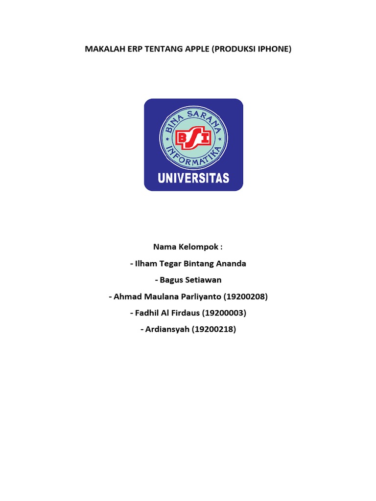 Tugas Kelompok ERP (APPLE) Done | PDF