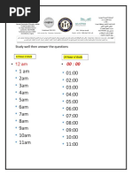 24 Hour Clock Worksheet | PDF