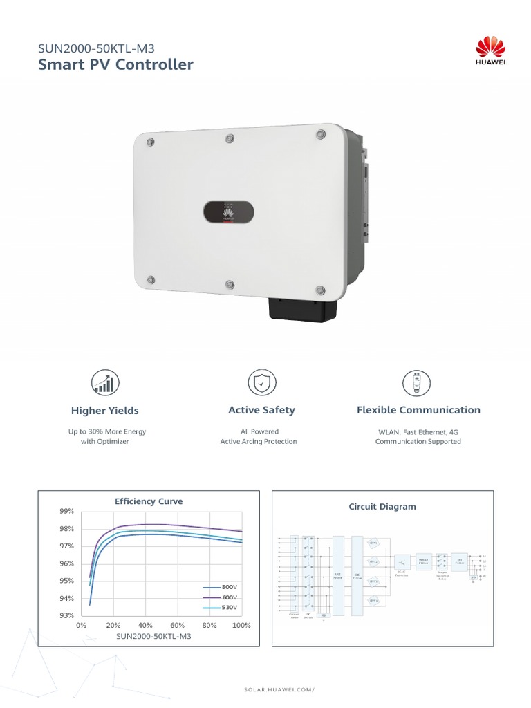SUN2000-50KTL-M3 Smart PV Controller Technical Specs | PDF | Power (Physics) | Electrical ...