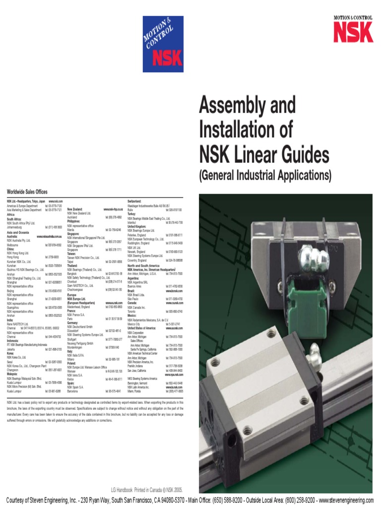 NSK - Linear Guide Install | Download Free PDF | Screw | Lubricant