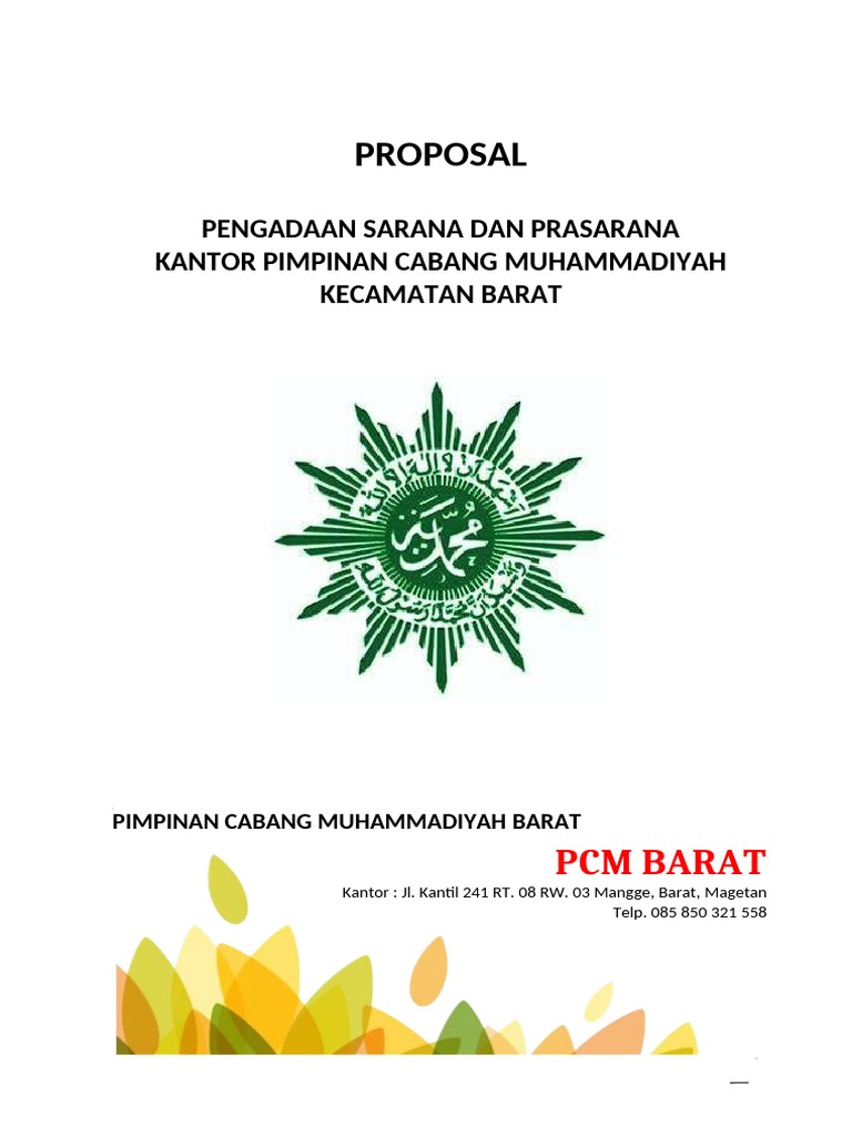 Proposal Permohonan Sarpras Kantor PCM Barat-Direvisi | PDF