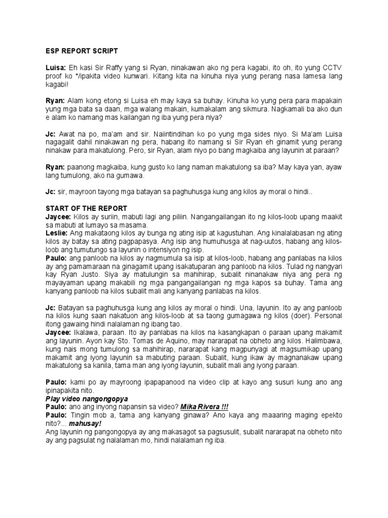 Esp Report Script | PDF