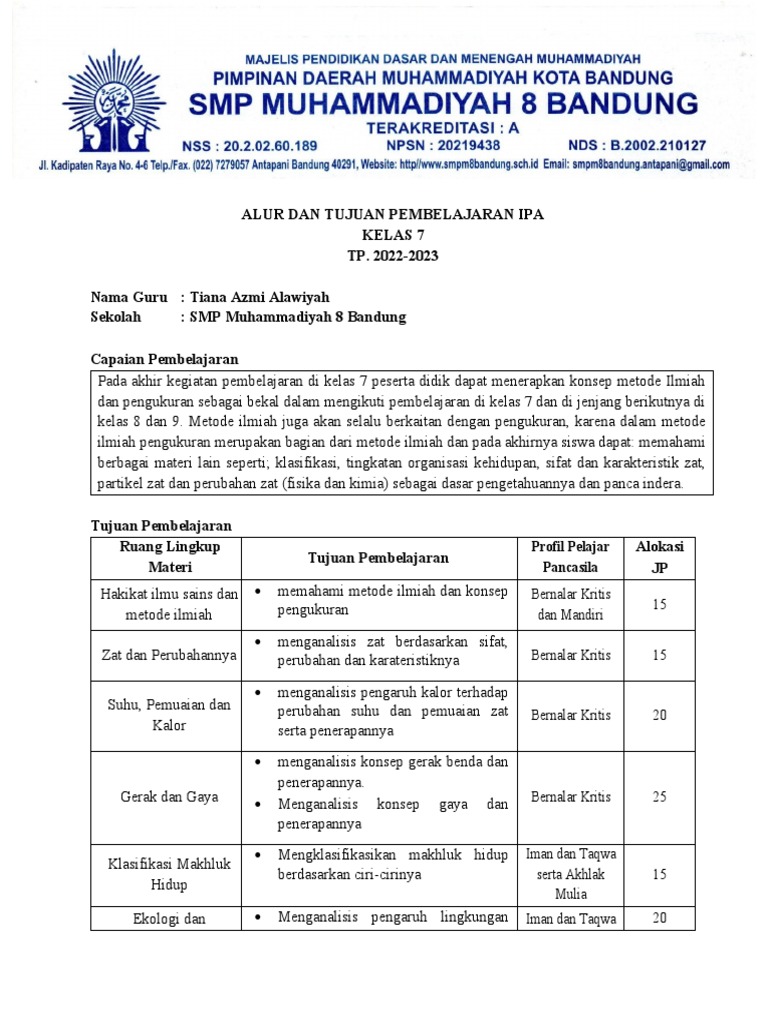 TP IPA Kelas 7 | PDF