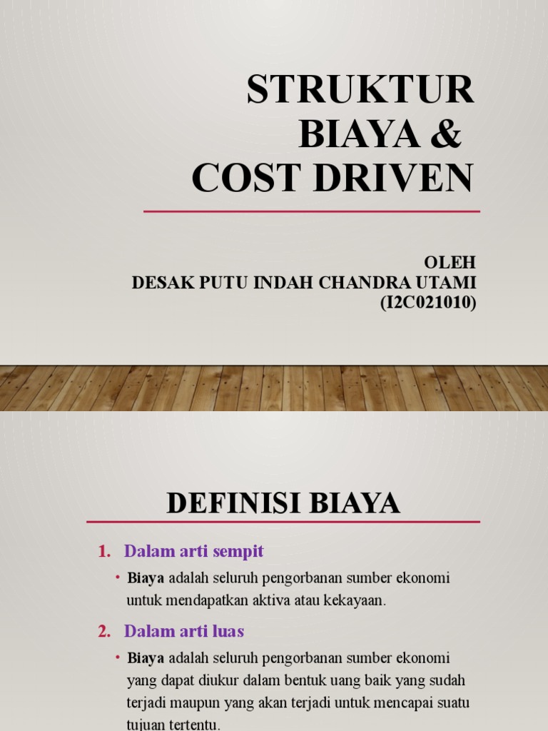 Struktur Biaya & Cost Driven | PDF