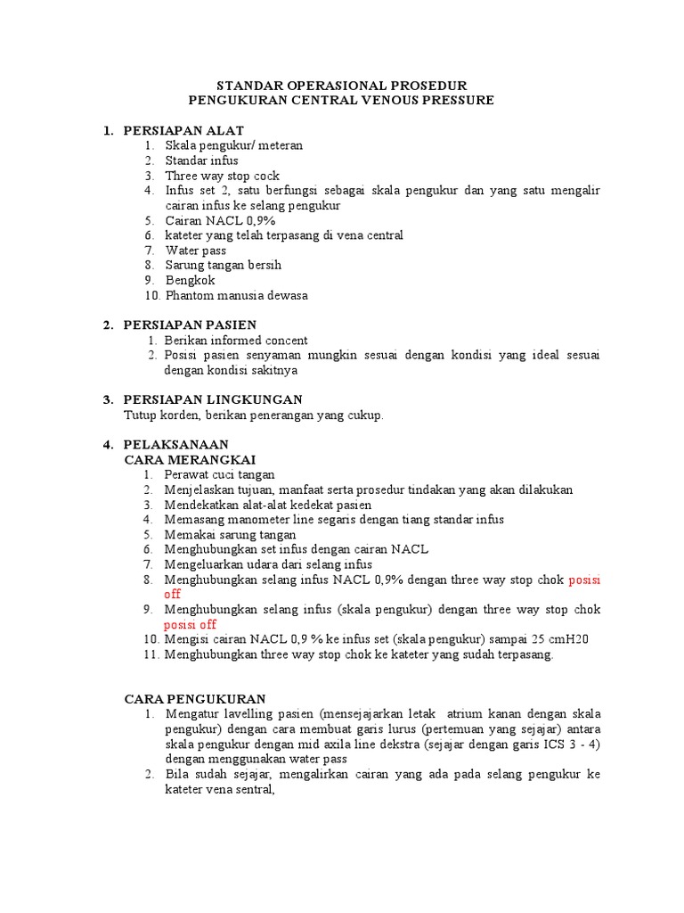 Persiapan Alat CVP | PDF
