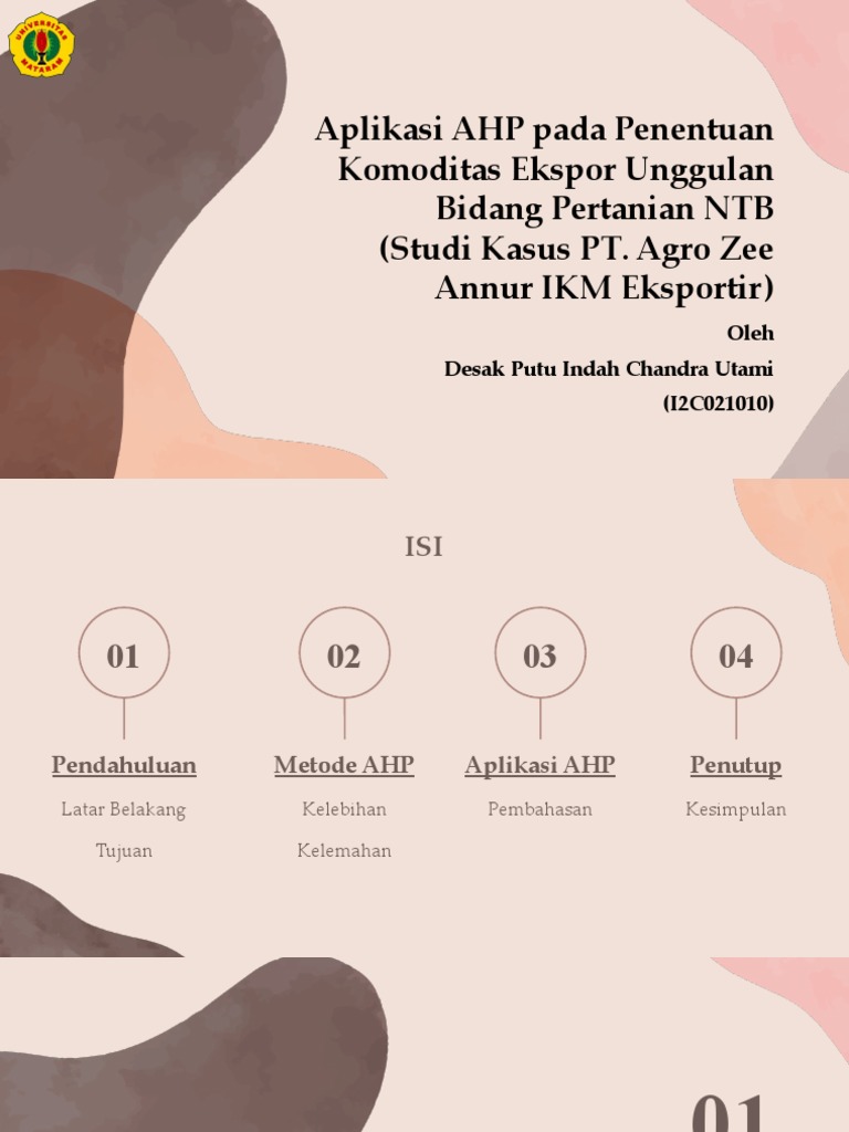 AHP Desak Putu Indah Chandra Utami (I2C021010) | PDF