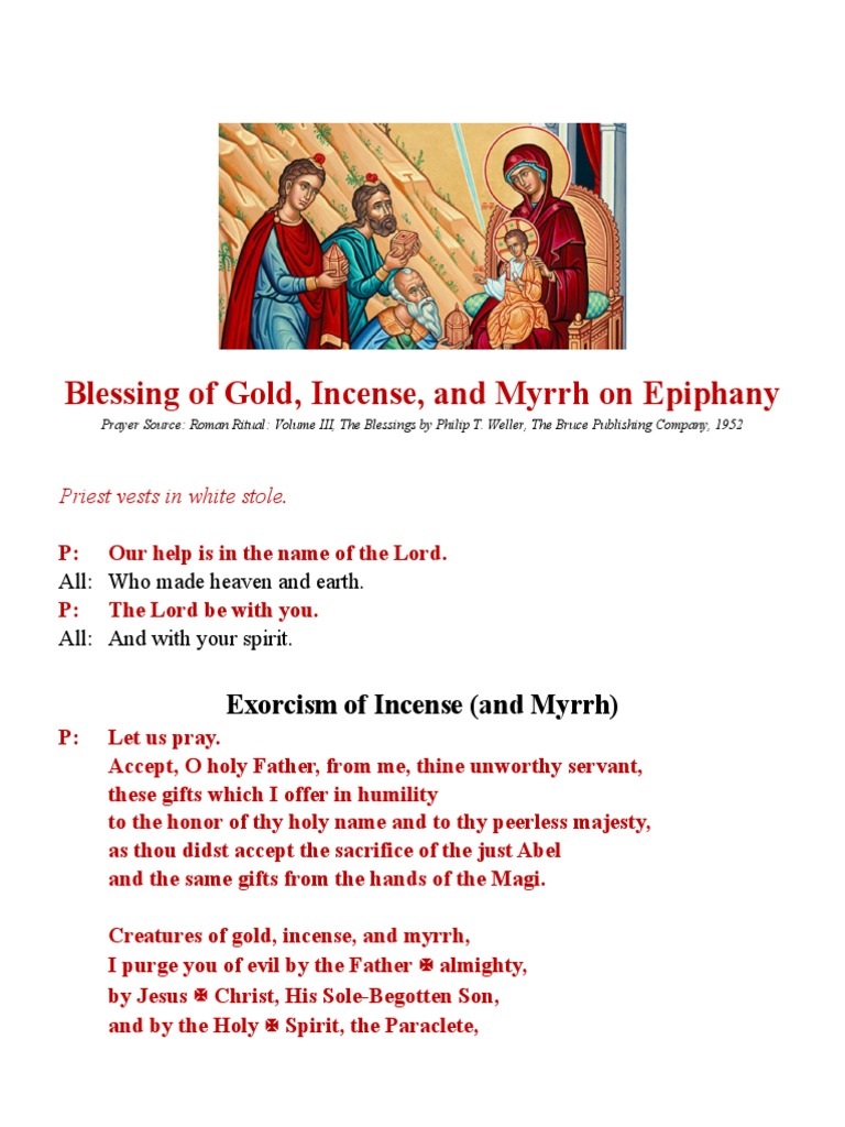 Blessing of Gold, Incense, and Myrrh On Epiphany | PDF