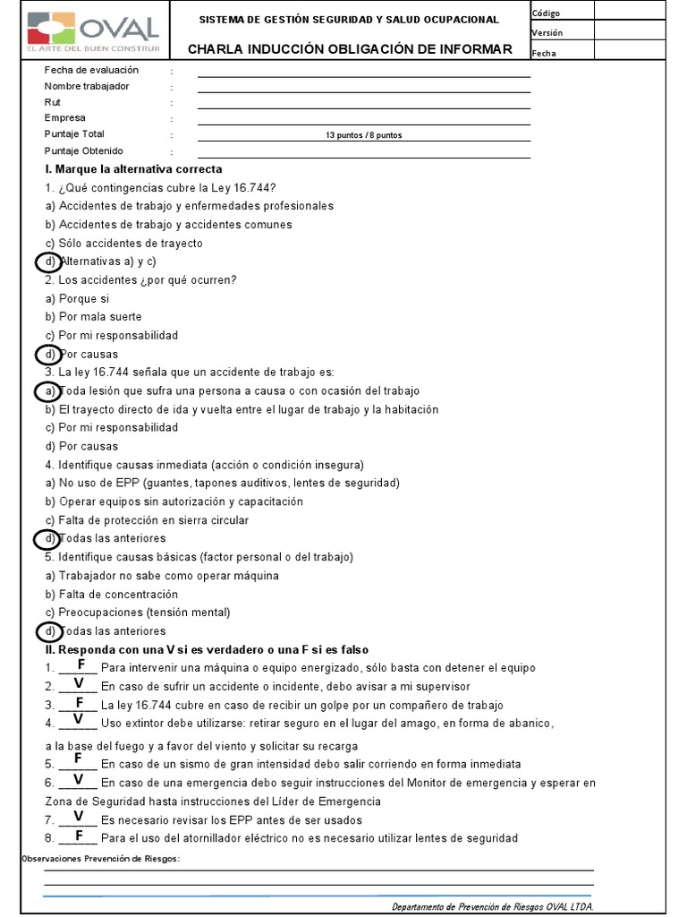 Resultado Prueba Odi | PDF | Seguridad y salud ocupacional