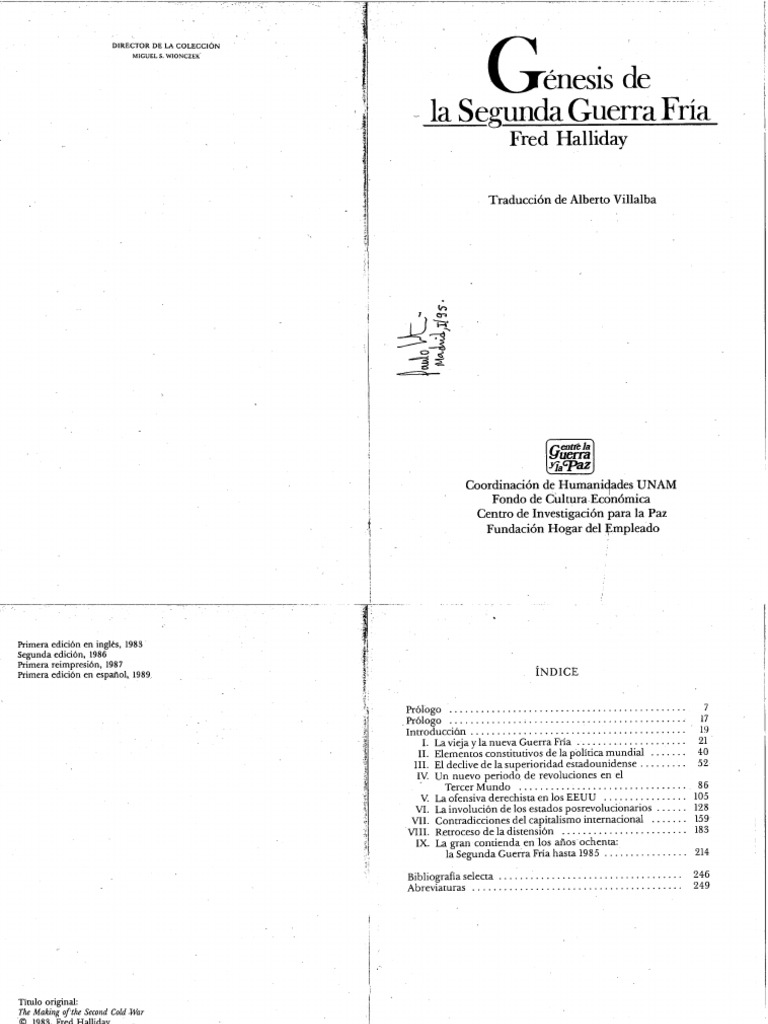 HALLIDAY - Génesis de La Segunda Guerra Fría | PDF