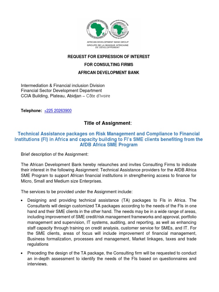 Eoi - Fi and Sme Clients Capacity Building Africa Sme Program - Tor ...